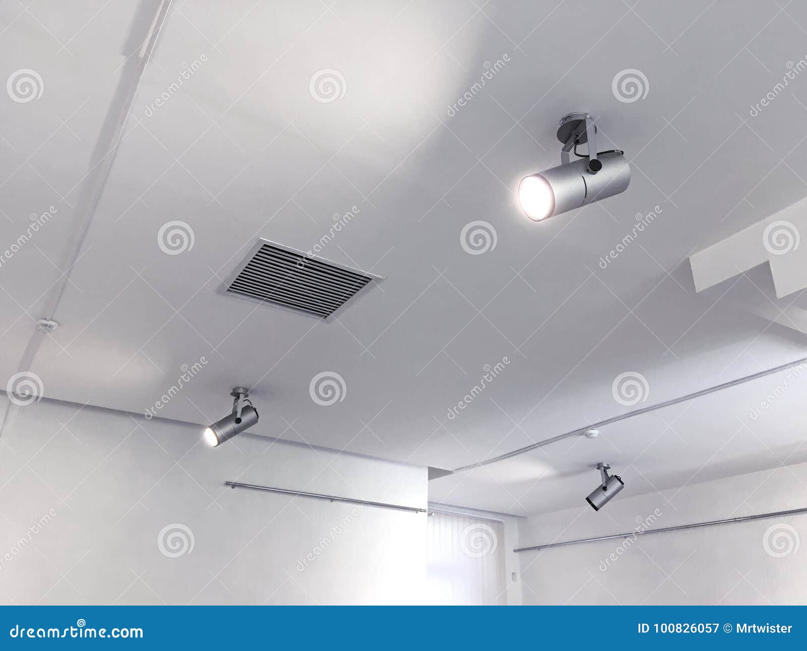 Exhibition Lighting System. Bright Halogen Spotlights on Exhibit Stock ...