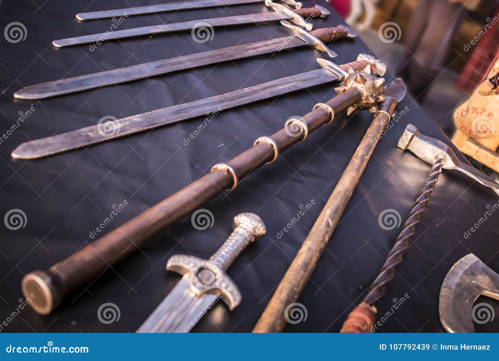 Exhibition of Medieval Weapons, Swords Stock Image - Image of ...
