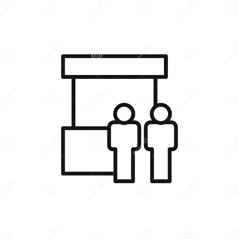Exhibition Stand Booth Icon Logo Sign Vector Outline Stock Illustration