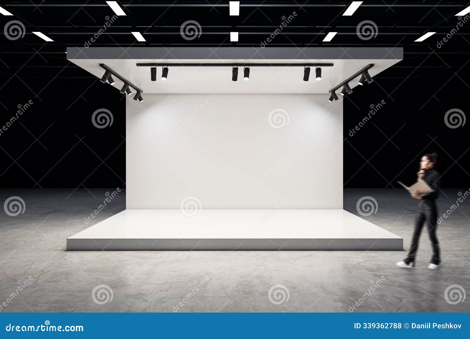 Exhibition Stand with Empty Background and Modern Design Concept Stock ...