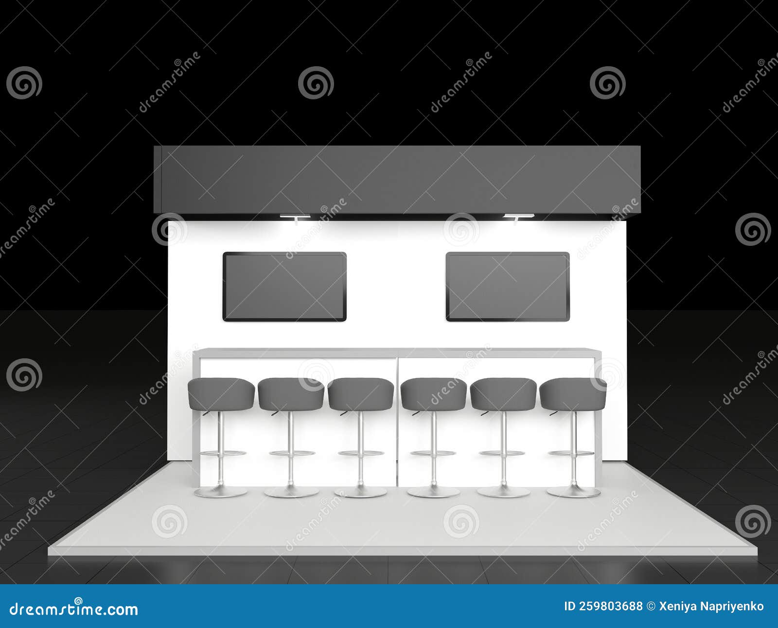 Exhibition Stand Mock Up 3d Render Stock Illustration - Illustration of ...