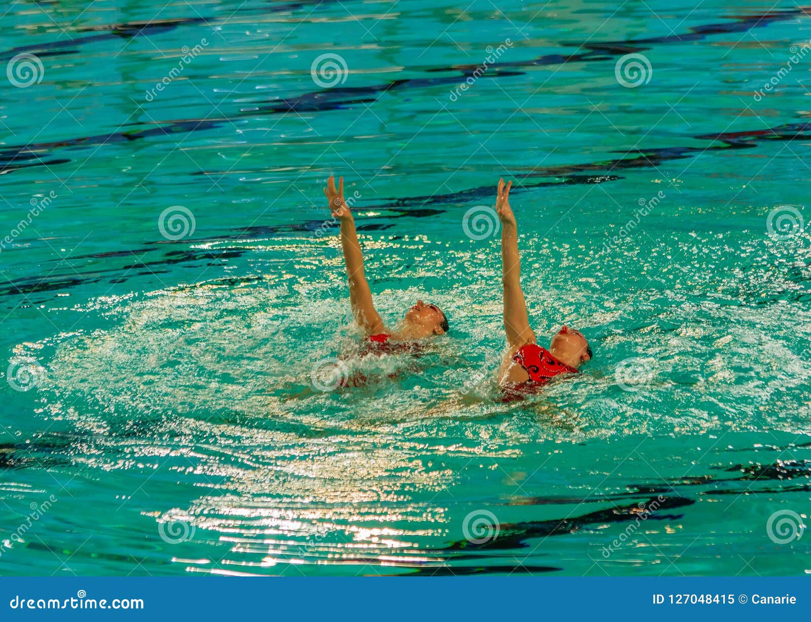 Exhibition of Synchronized Swimming Editorial Image - Image of ability ...
