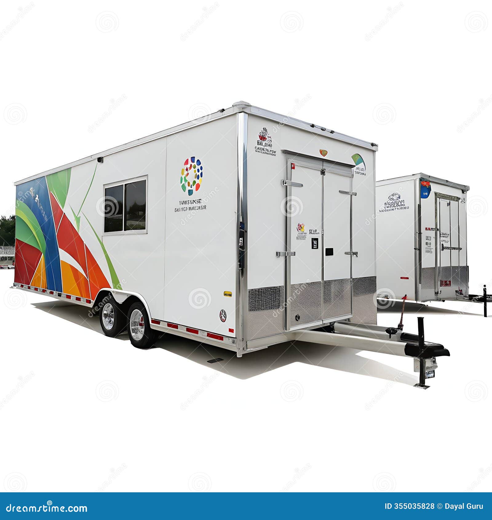Exhibition Trailers Isolated on White Background Stock Photo - Image of ...