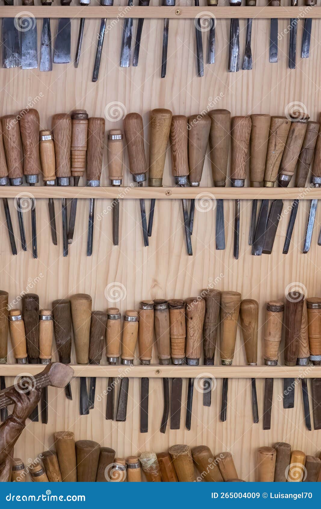 Exhibitor with Several Gouges To Carving Wood Stock Image - Image of ...