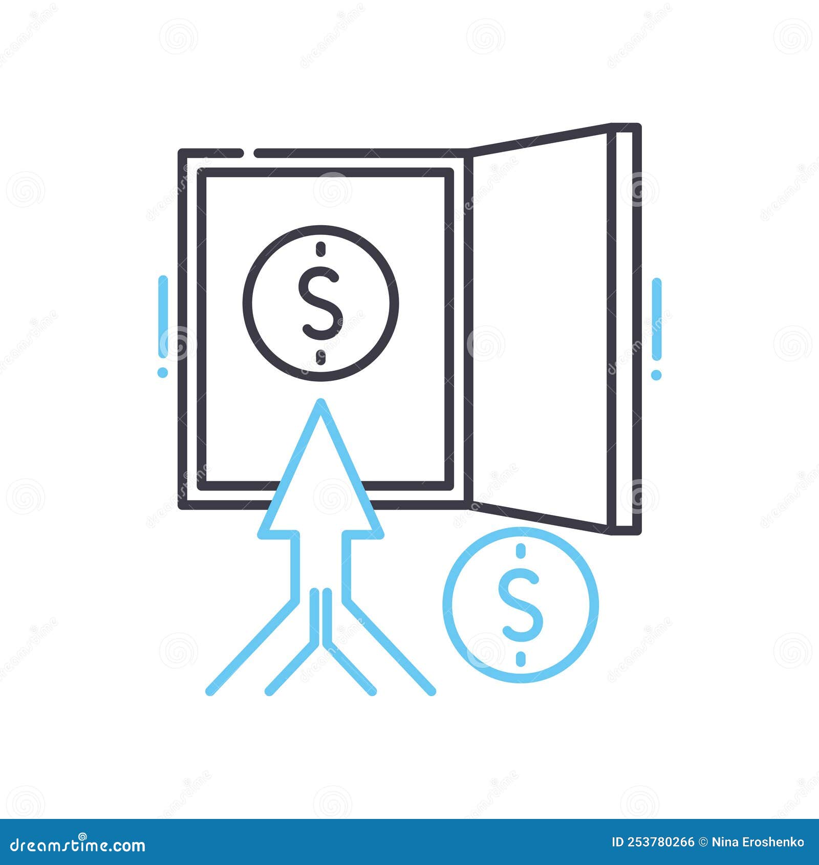 Exist Strategy Line Icon, Outline Symbol, Vector Illustration, Concept ...