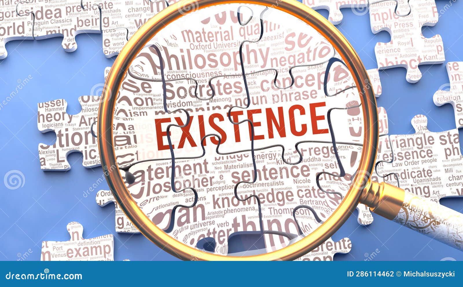 Existence and Related Ideas on a Puzzle Pieces. a Metaphor Showing ...