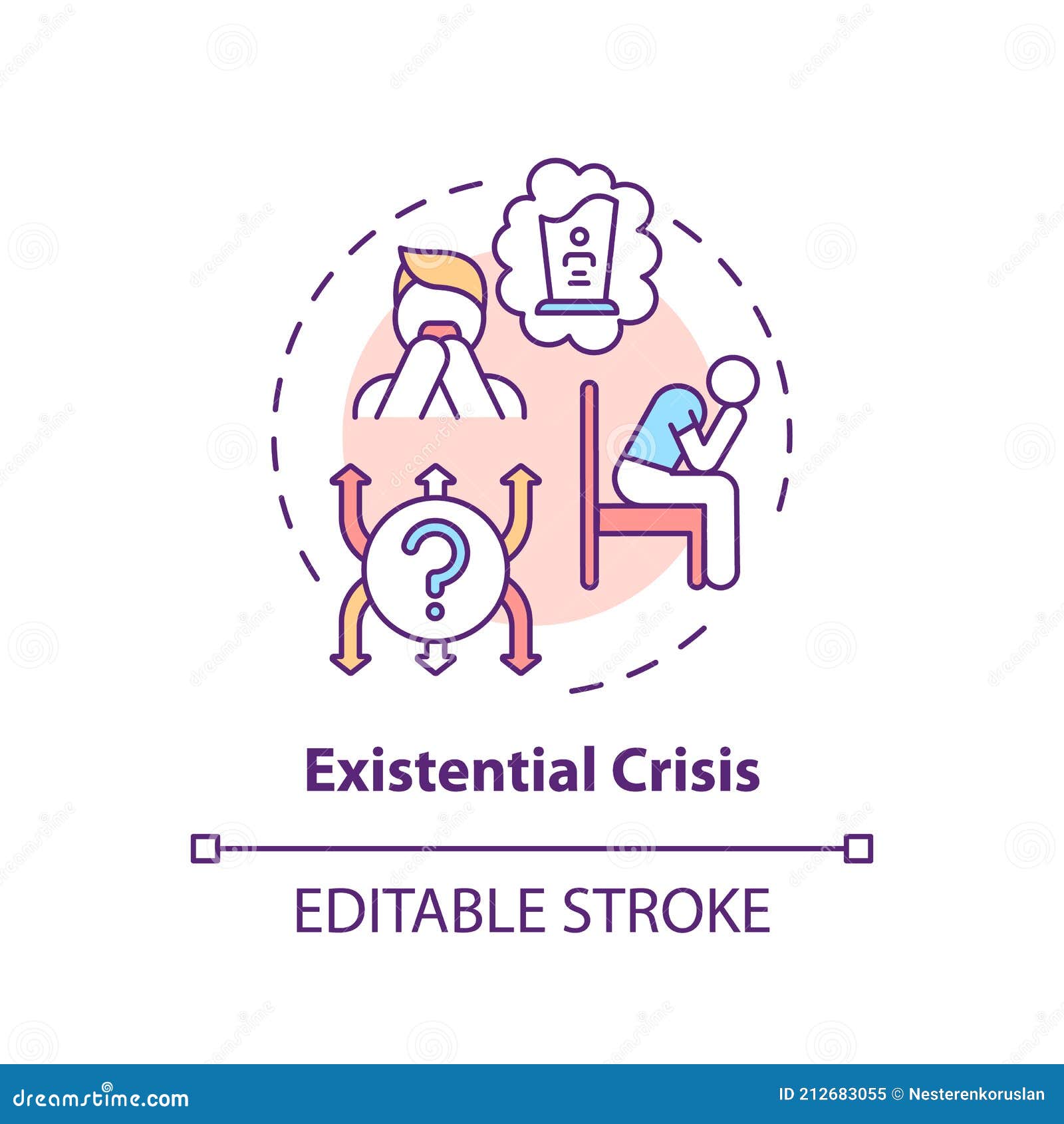 Existential Crisis Concept Icon Stock Vector - Illustration of icon ...