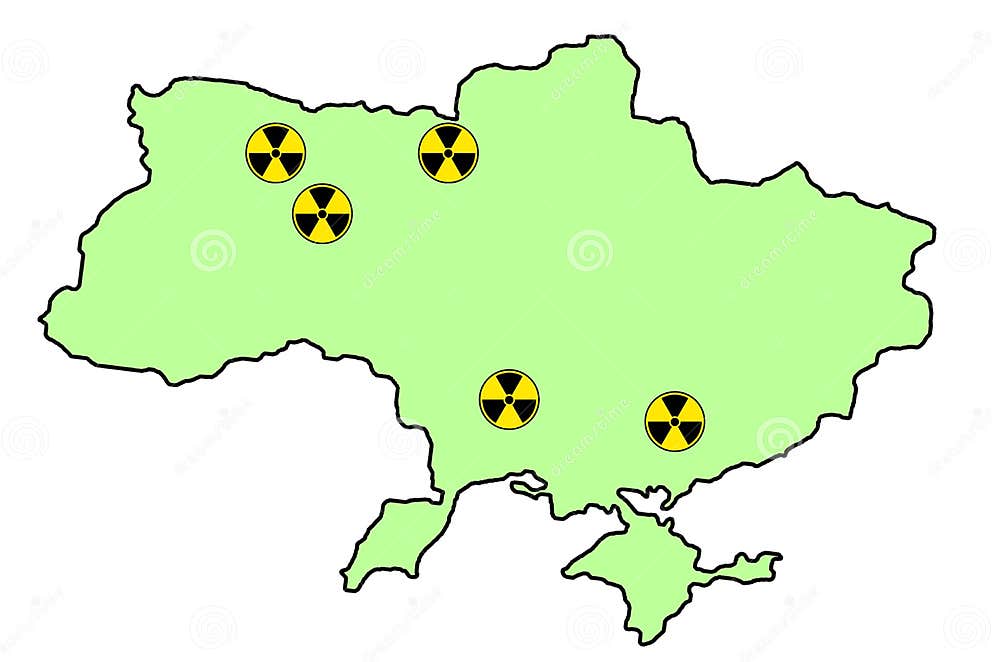 Nuclear Power Plants Map in Ukraine. Existing Power Units of Nuclear ...