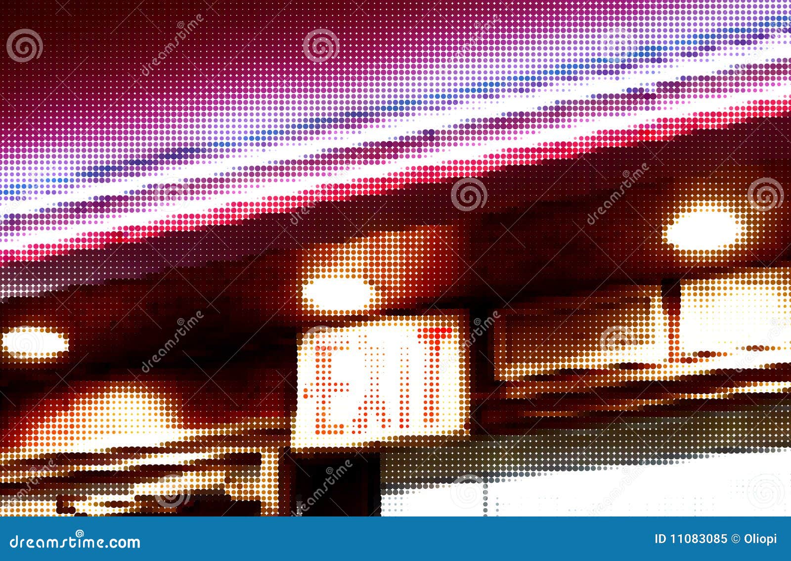 Exit stock vector. Illustration of neon, round, purple - 11083085