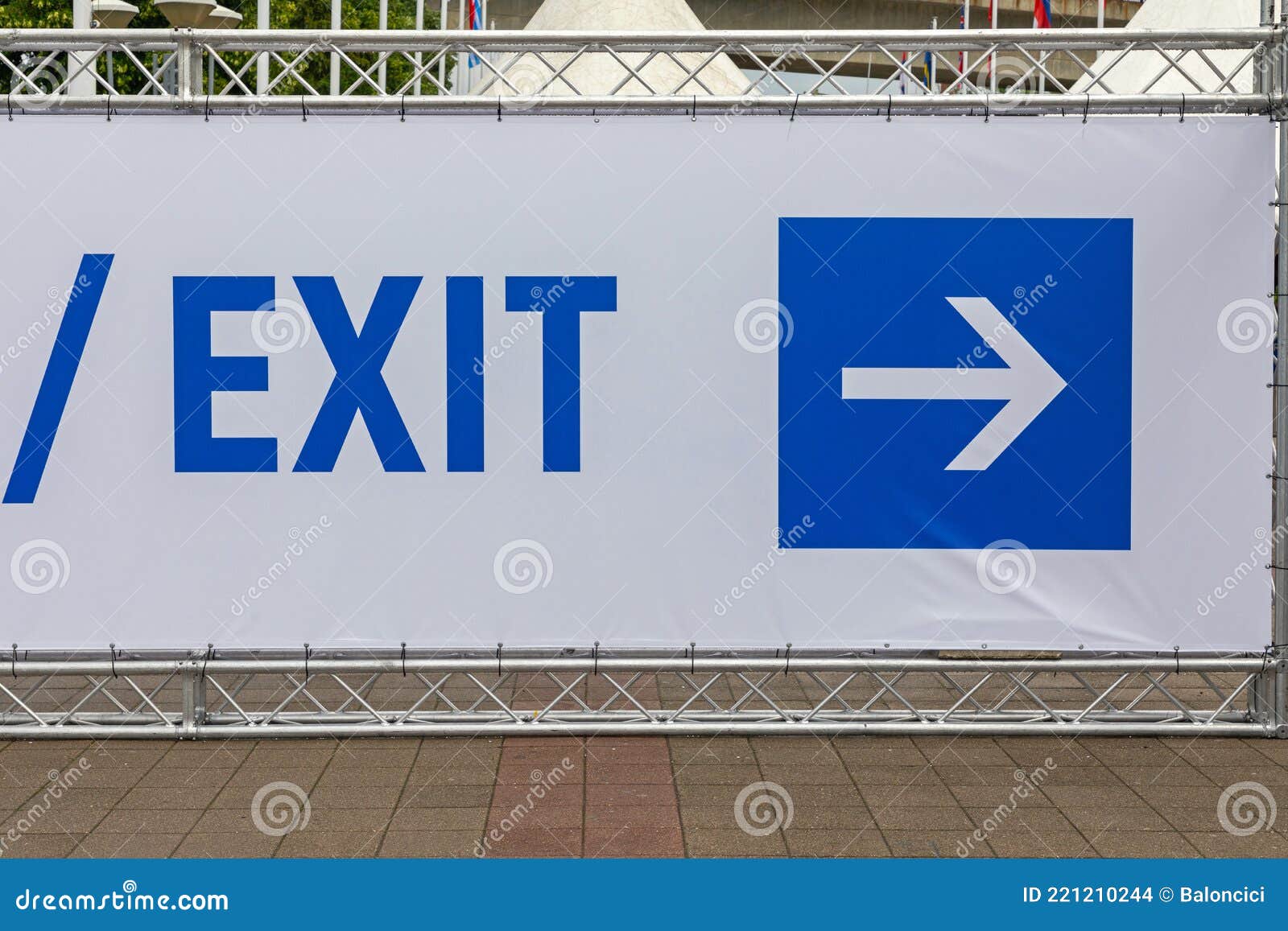 Exit Arrow stock photo. Image of arrow, blue, temporary - 221210244