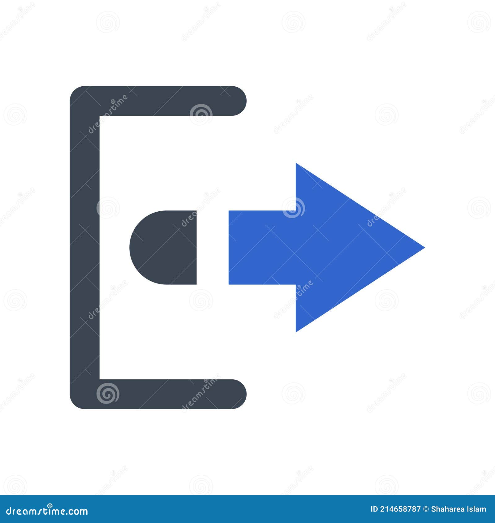 Exit arrow icon stock vector. Illustration of icon, designed - 214658787