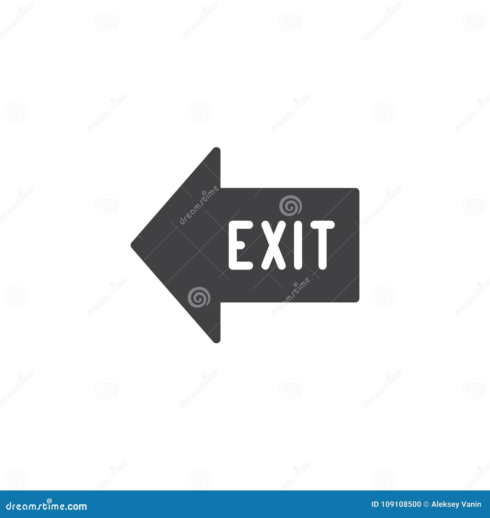 Exit arrow icon vector stock vector. Illustration of arrow - 109108500
