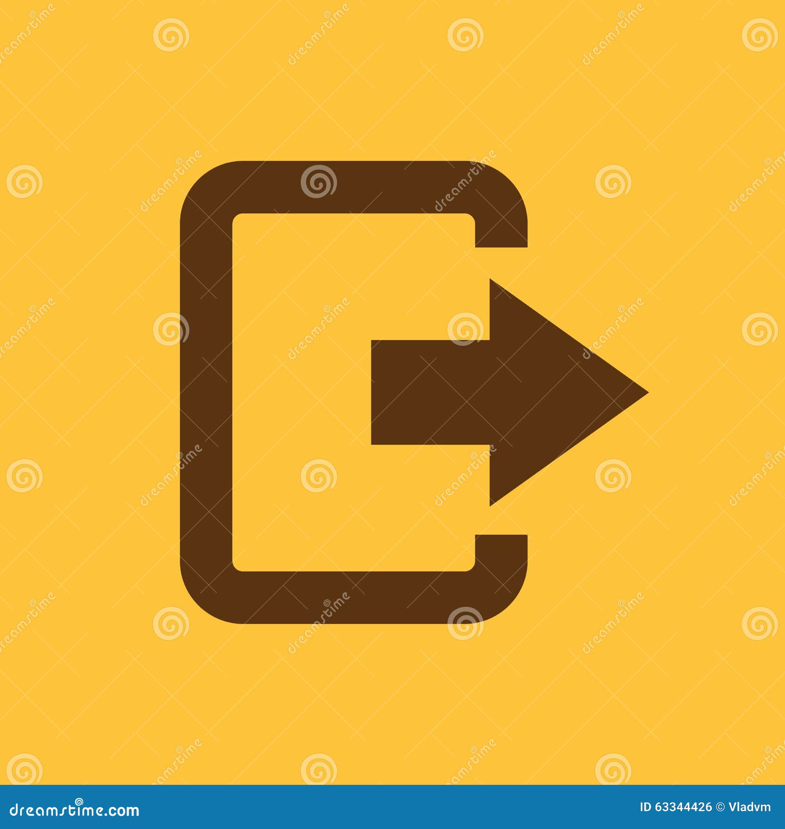 The Exit Bag Icon. Logout and Output, Outlet, Out Symbol Stock ...