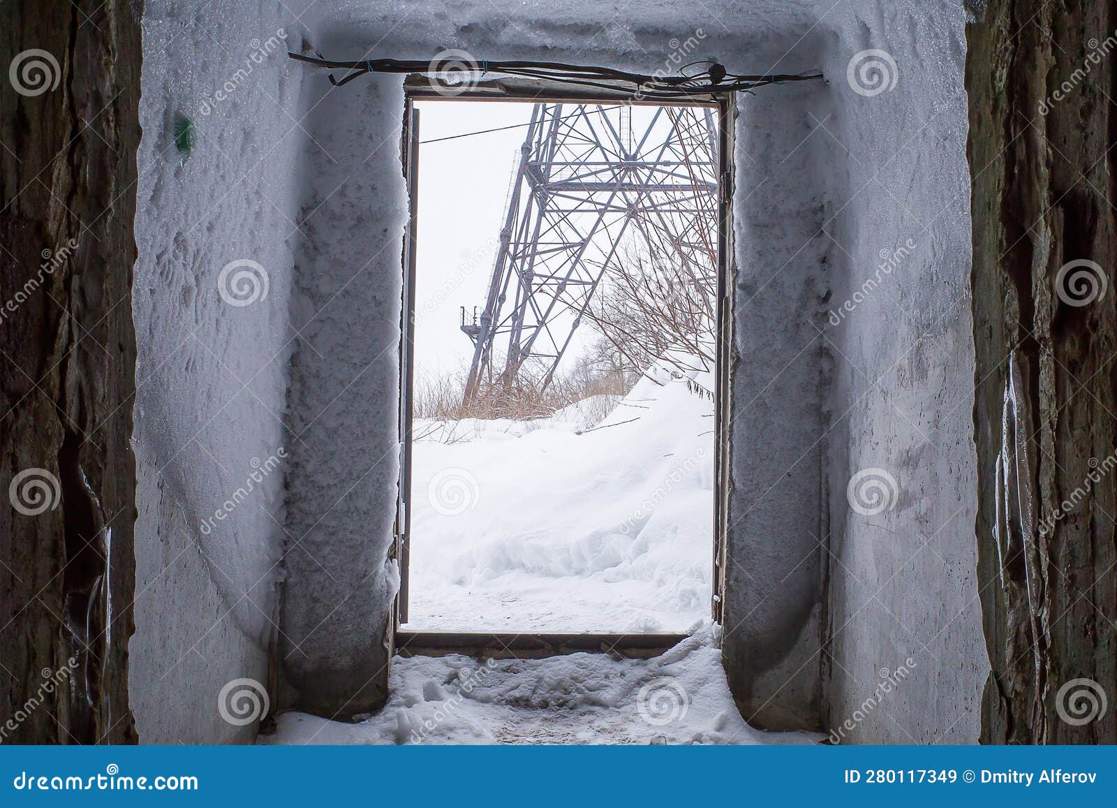Exit from the Basement with Frozen Walls and Vault Stock Image - Image ...