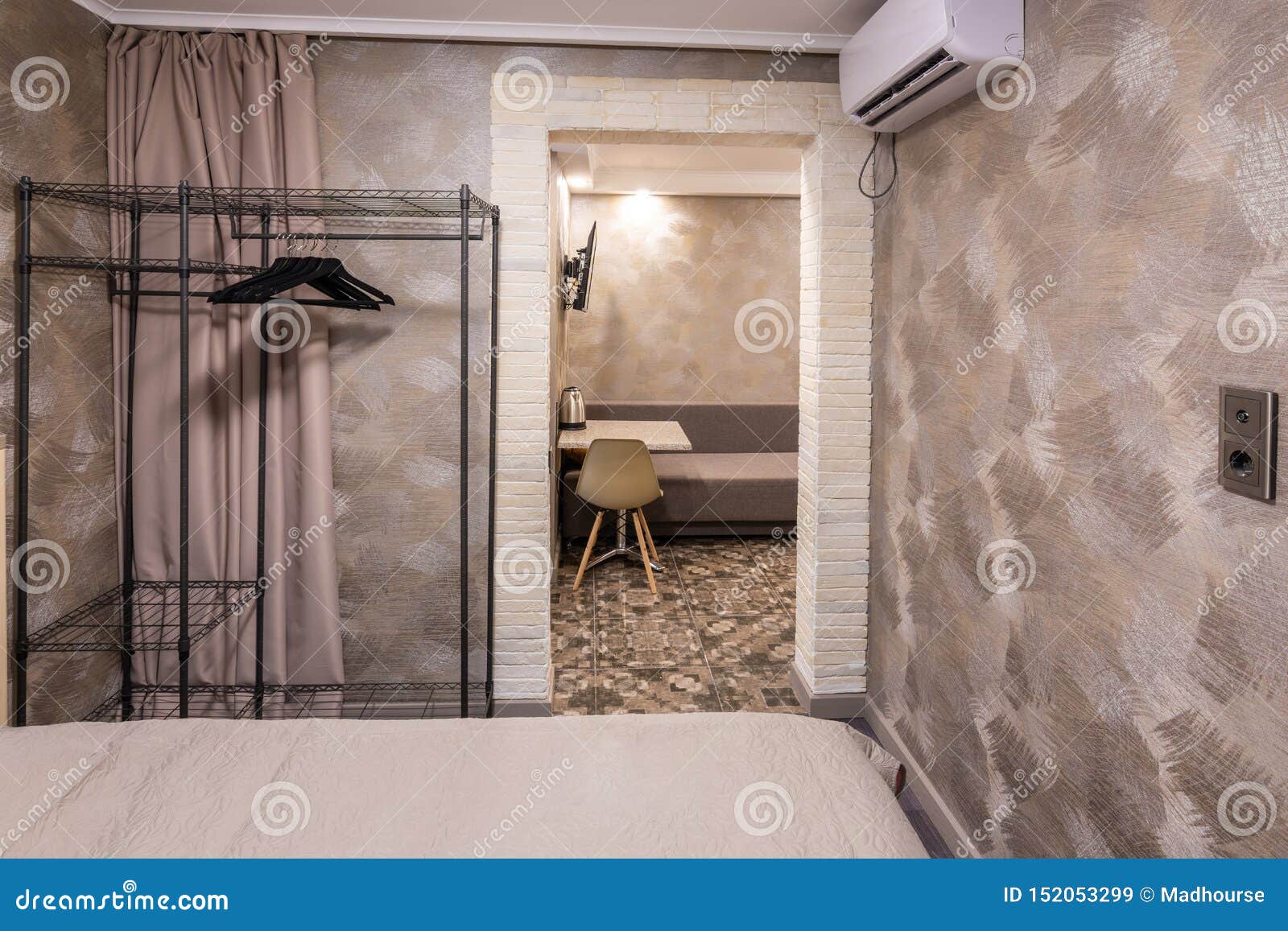 Exit from the Bedroom To the Living Room of the Hotel Stock Image ...
