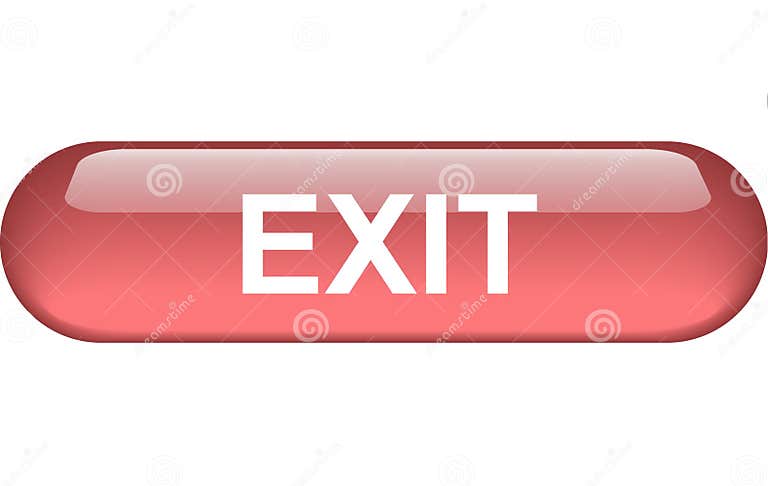 Exit Button stock vector. Illustration of leaving, away - 2232939