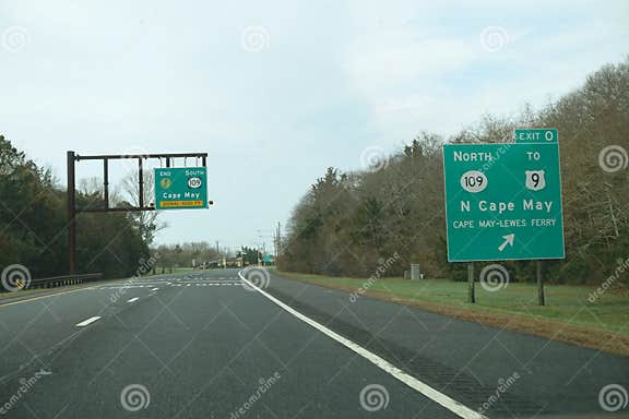 Exit 0 in Cape May stock image. Image of cape, jersey - 97766243