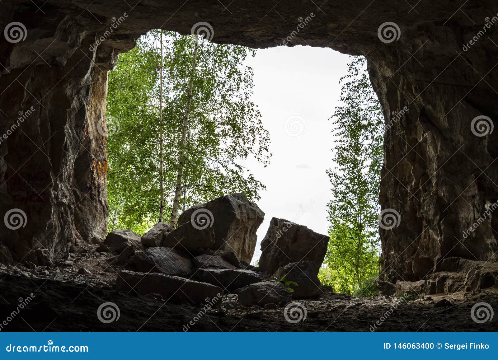 Exit the cave stock photo. Image of darkness, inside - 146063400