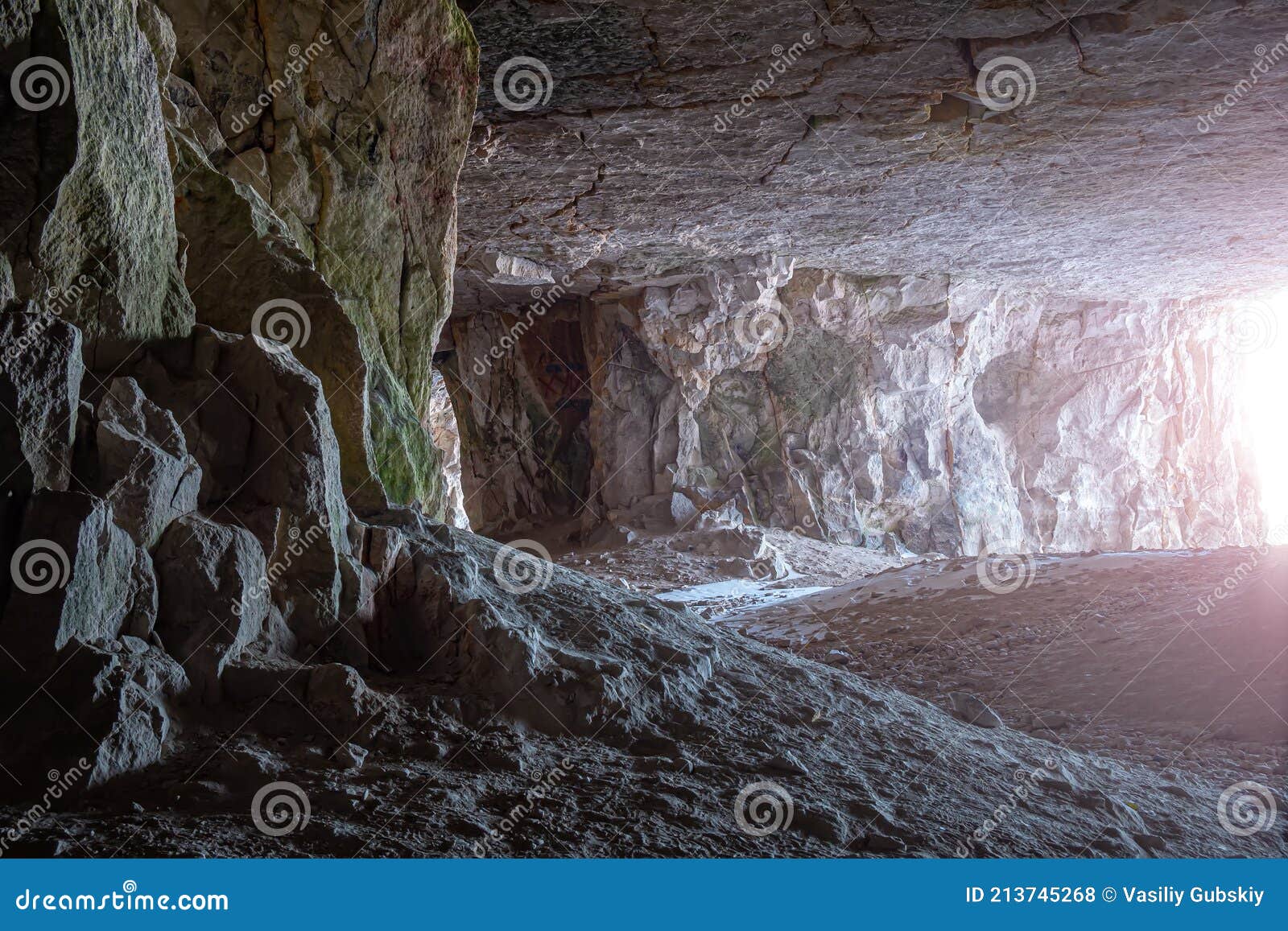 Exit From Cave, With Natural Stone Walls. Exit From Mountain To ...