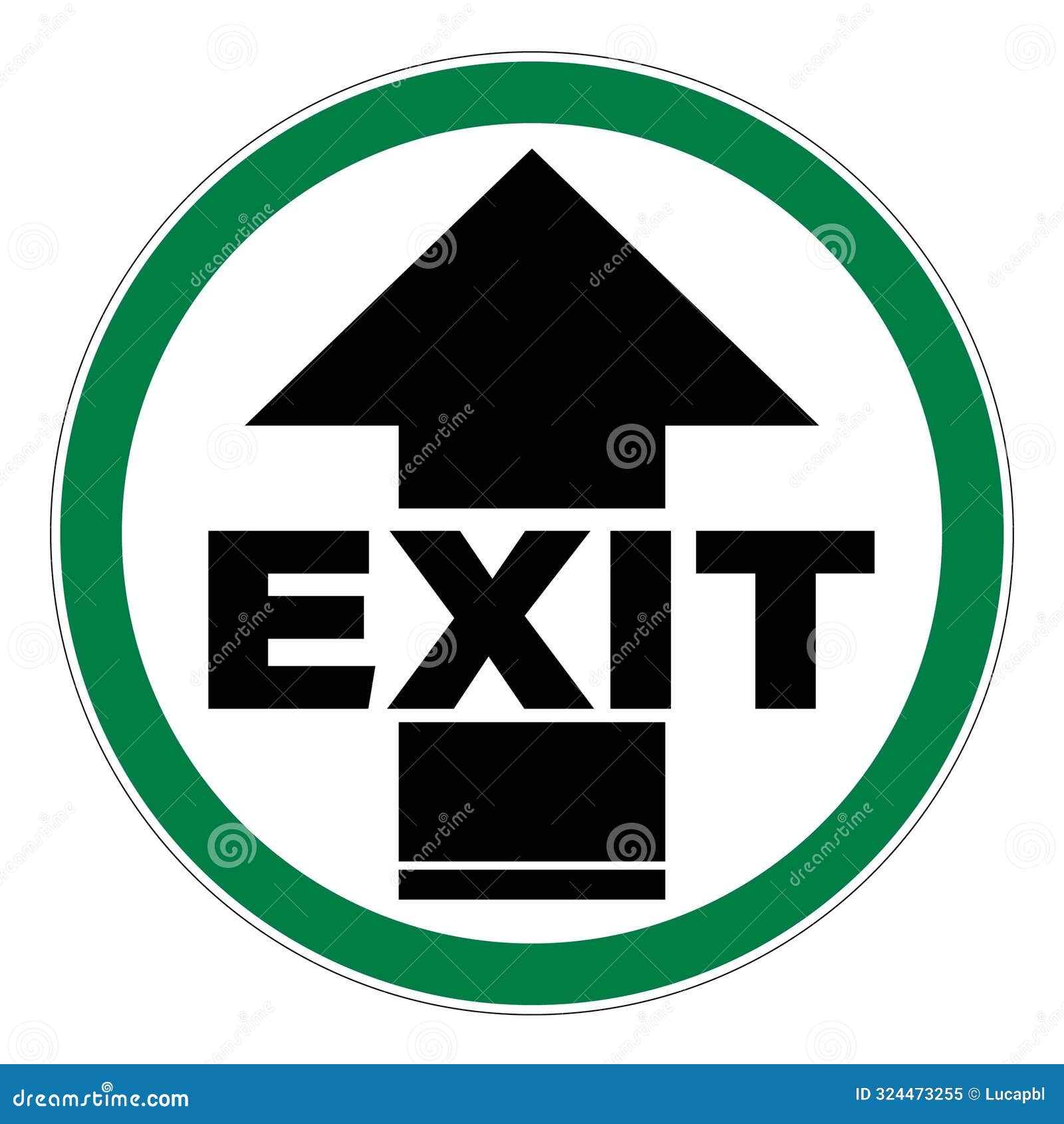 Exit. Circle Floor Sign, with Arrow Symbol and Text in the Middle Stock ...