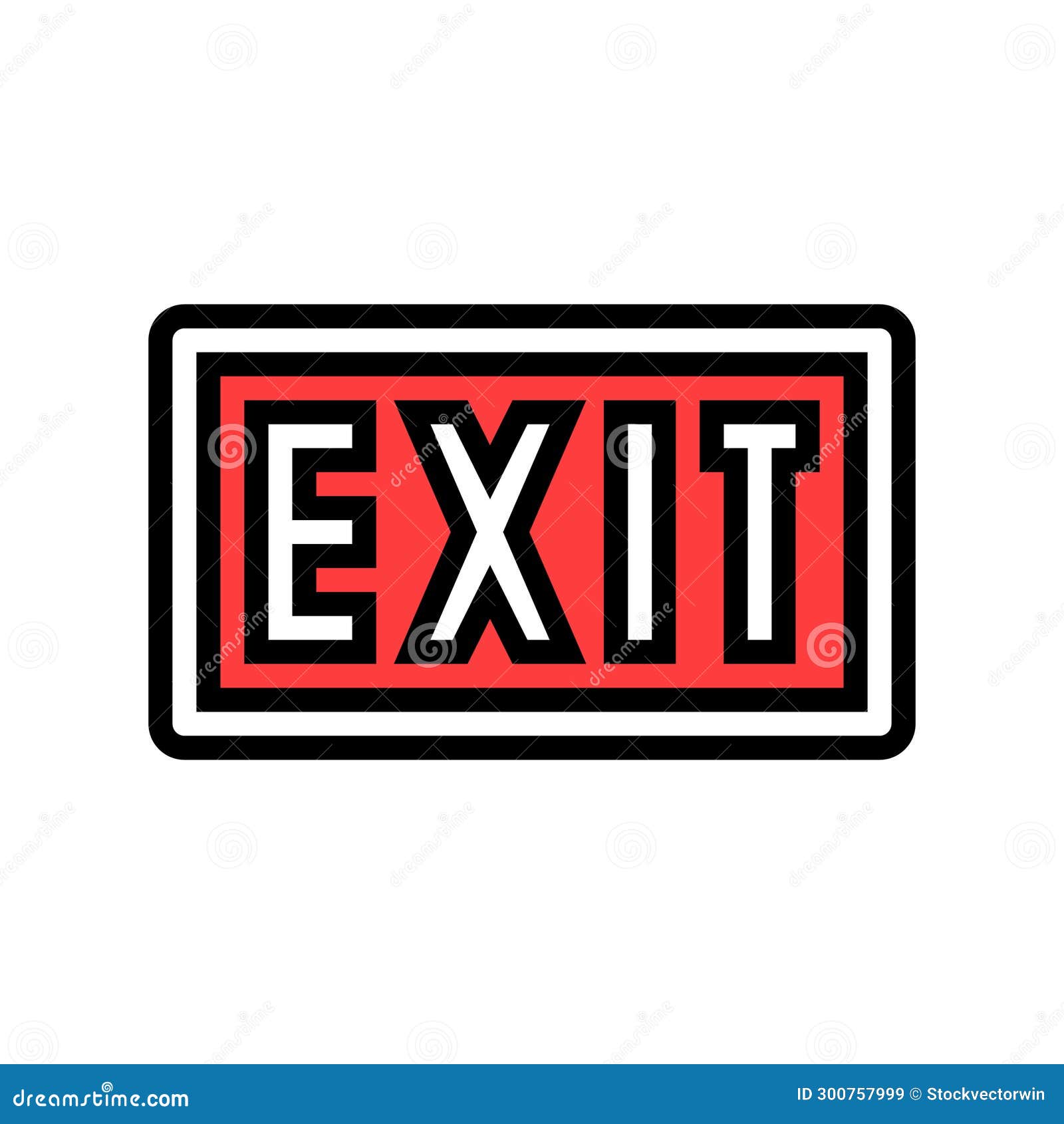 Exit Close Color Icon Vector Illustration Stock Illustration ...