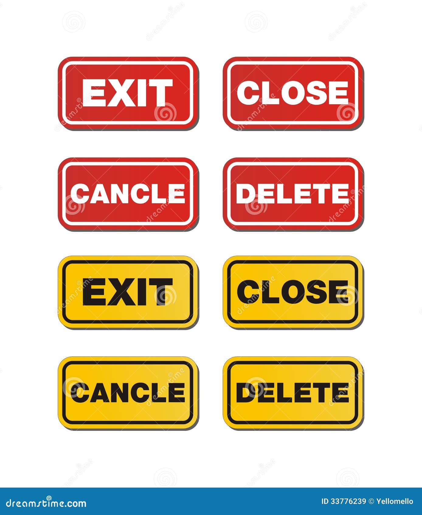 Exit, Close, Delete, Cancle Signs Stock Illustration - Illustration of ...