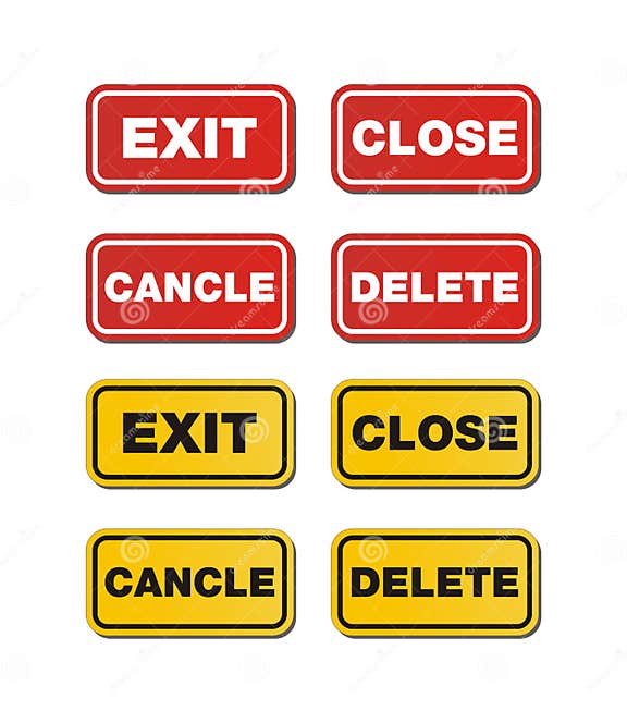 Exit, Close, Delete, Cancle Signs Stock Illustration - Illustration of ...