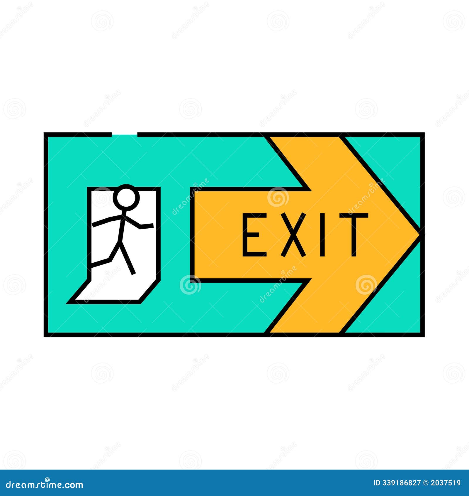 Exit Close Icon Color Illustration Stock Vector - Illustration of ...