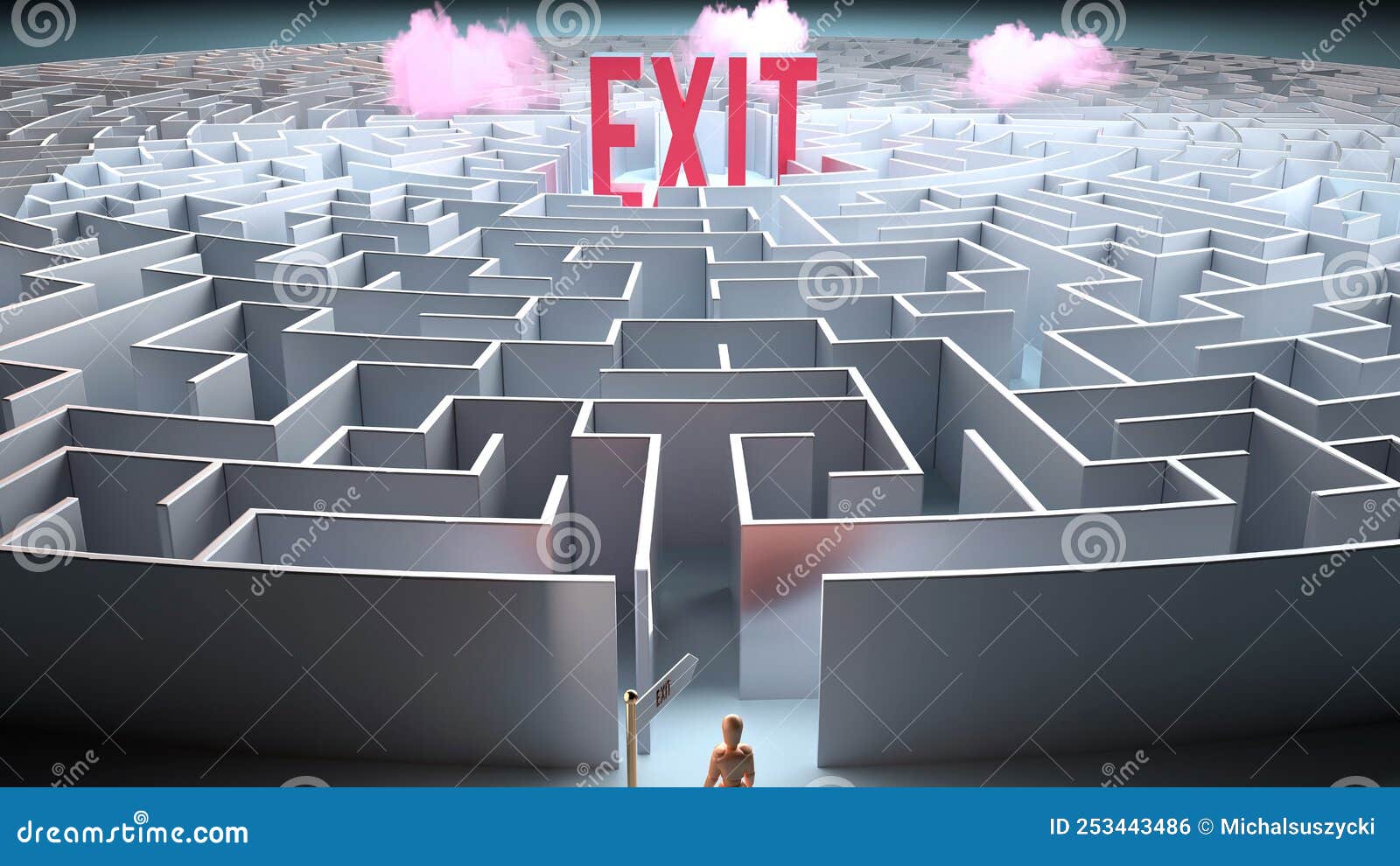 Exit and a Complicated Path To it Stock Illustration - Illustration of ...