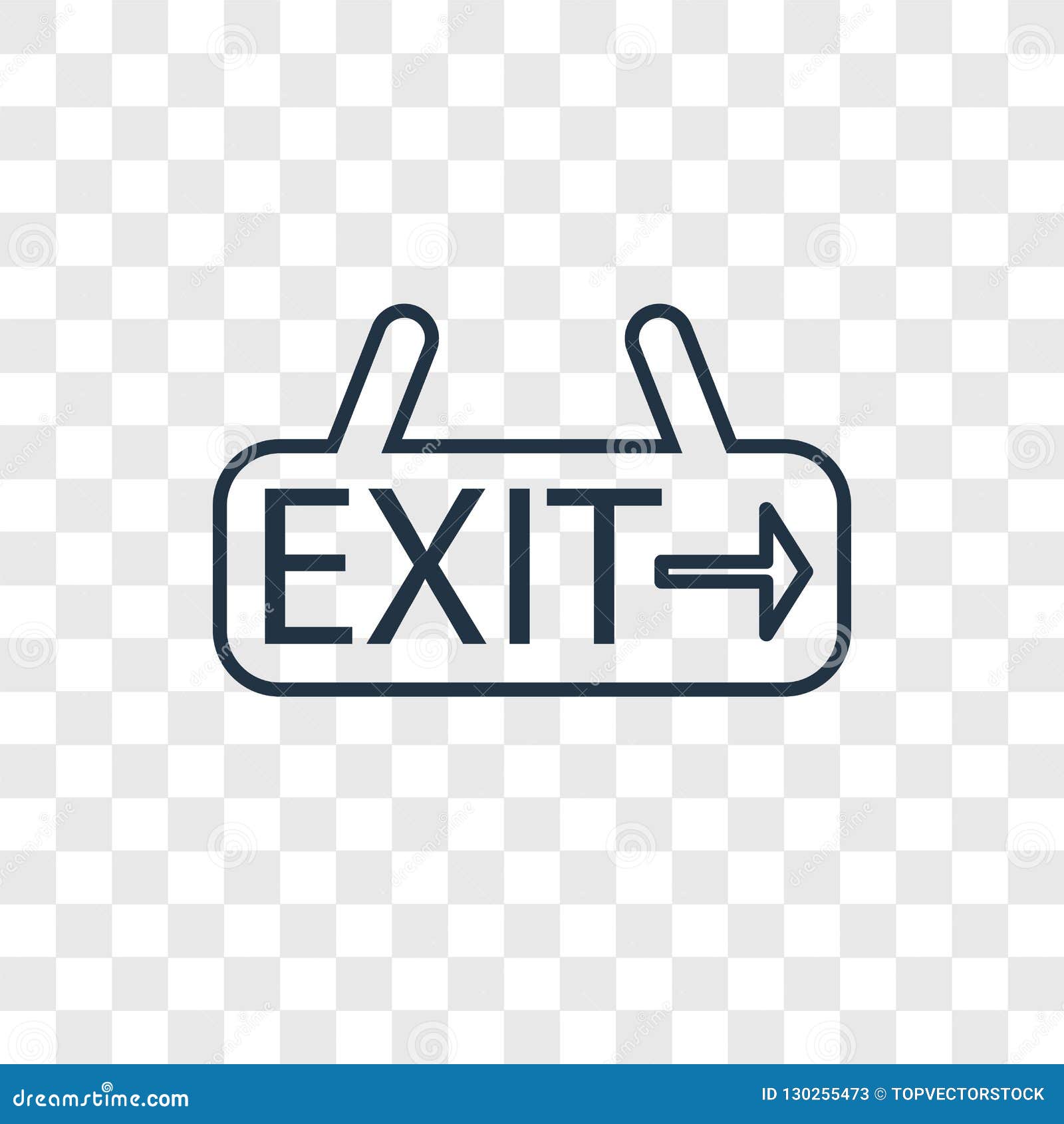 Exit Concept Vector Linear Icon Isolated on Transparent Background ...