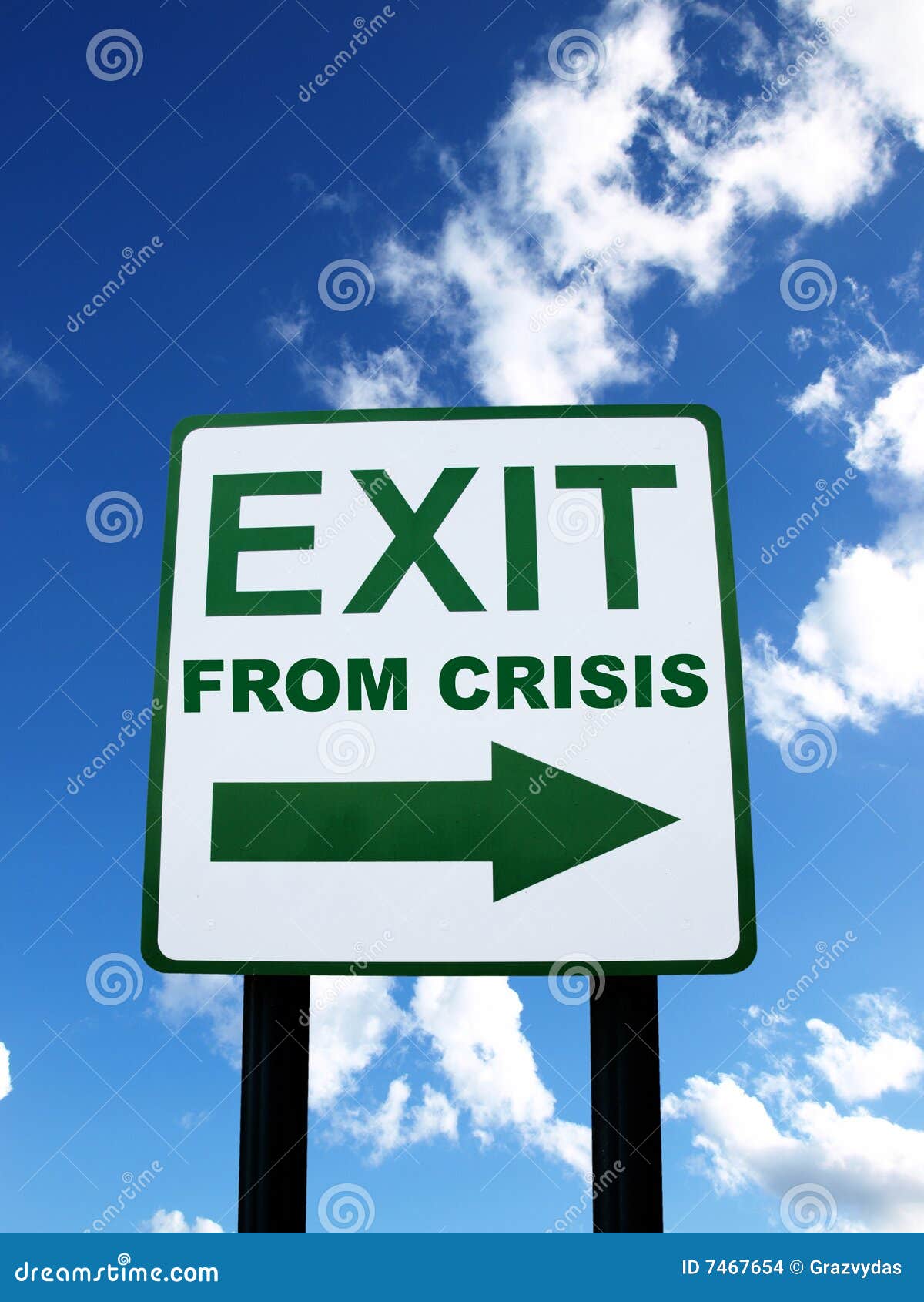 Exit from crisis sign stock photo. Image of close, direction - 7467654
