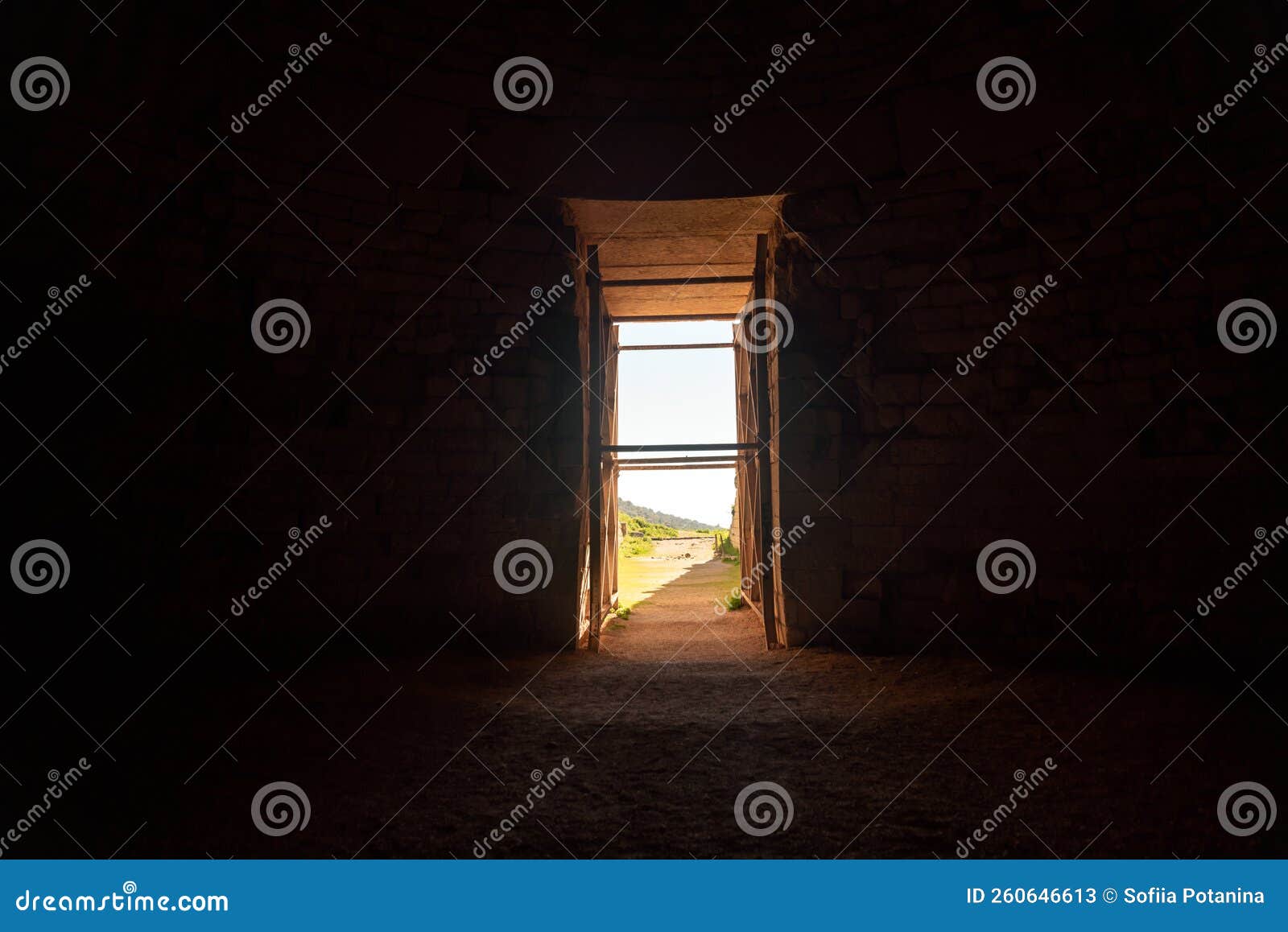 Exit from a dark room stock image. Image of architecture - 260646613