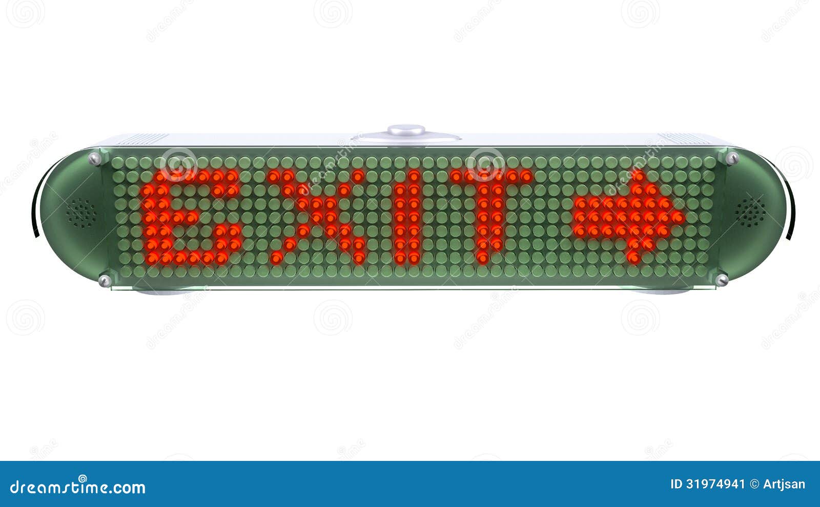 EXIT - Digital Pin Sign with Emitting LED Light Stock Illustration ...