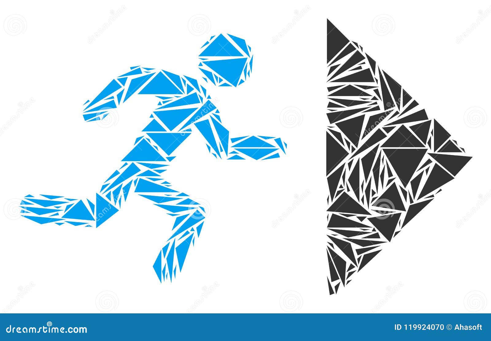 Exit Direction Collage of Triangles Stock Vector - Illustration of ...