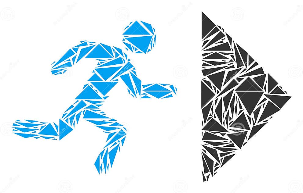 Exit Direction Collage of Triangles Stock Vector - Illustration of ...