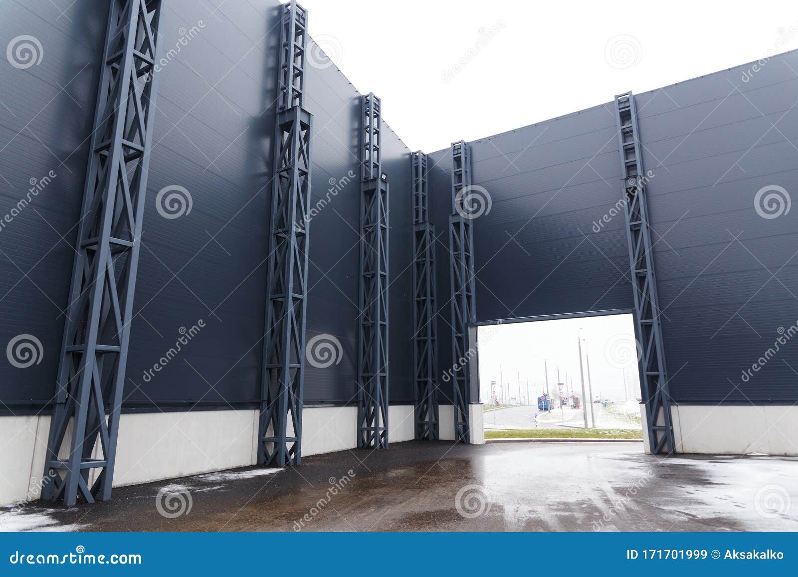Exit from a Distribution Warehouse with Cargo Doors Stock Image - Image ...