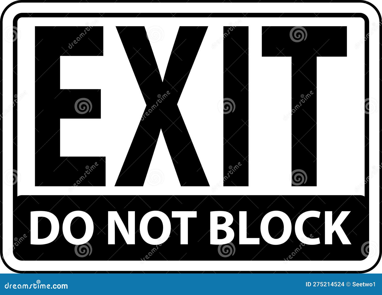 Exit Do Not Block Sign on White Background Stock Vector - Illustration ...