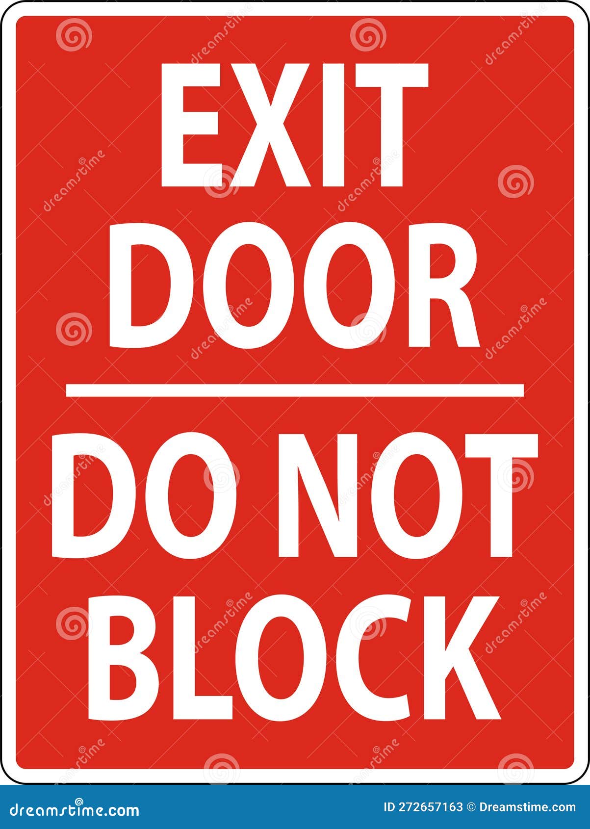 Exit Door Do Not Block Sign on White Background Stock Vector ...