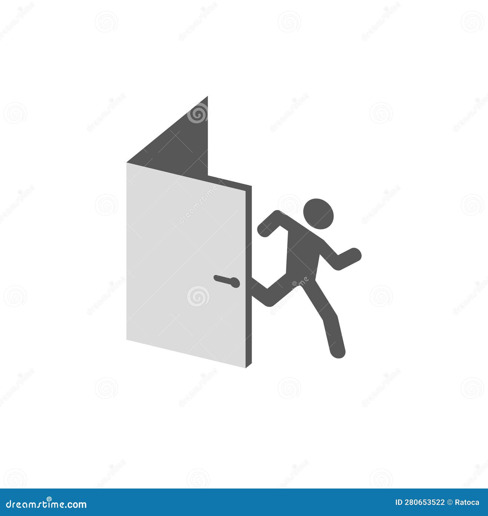 Exit door flat draw stock vector. Illustration of flat - 280653522