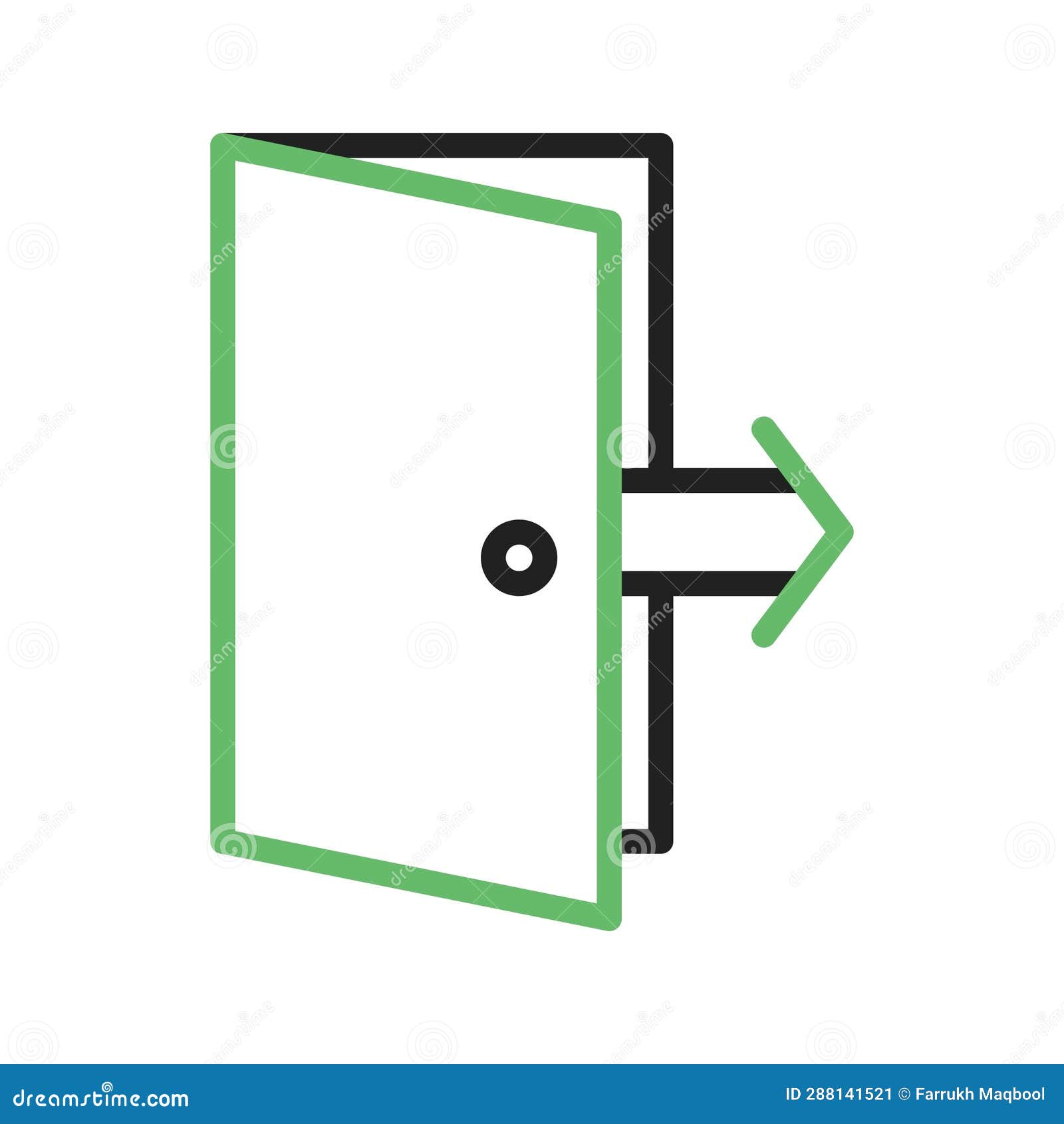 Exit Door Icon Image. stock illustration. Illustration of concept ...