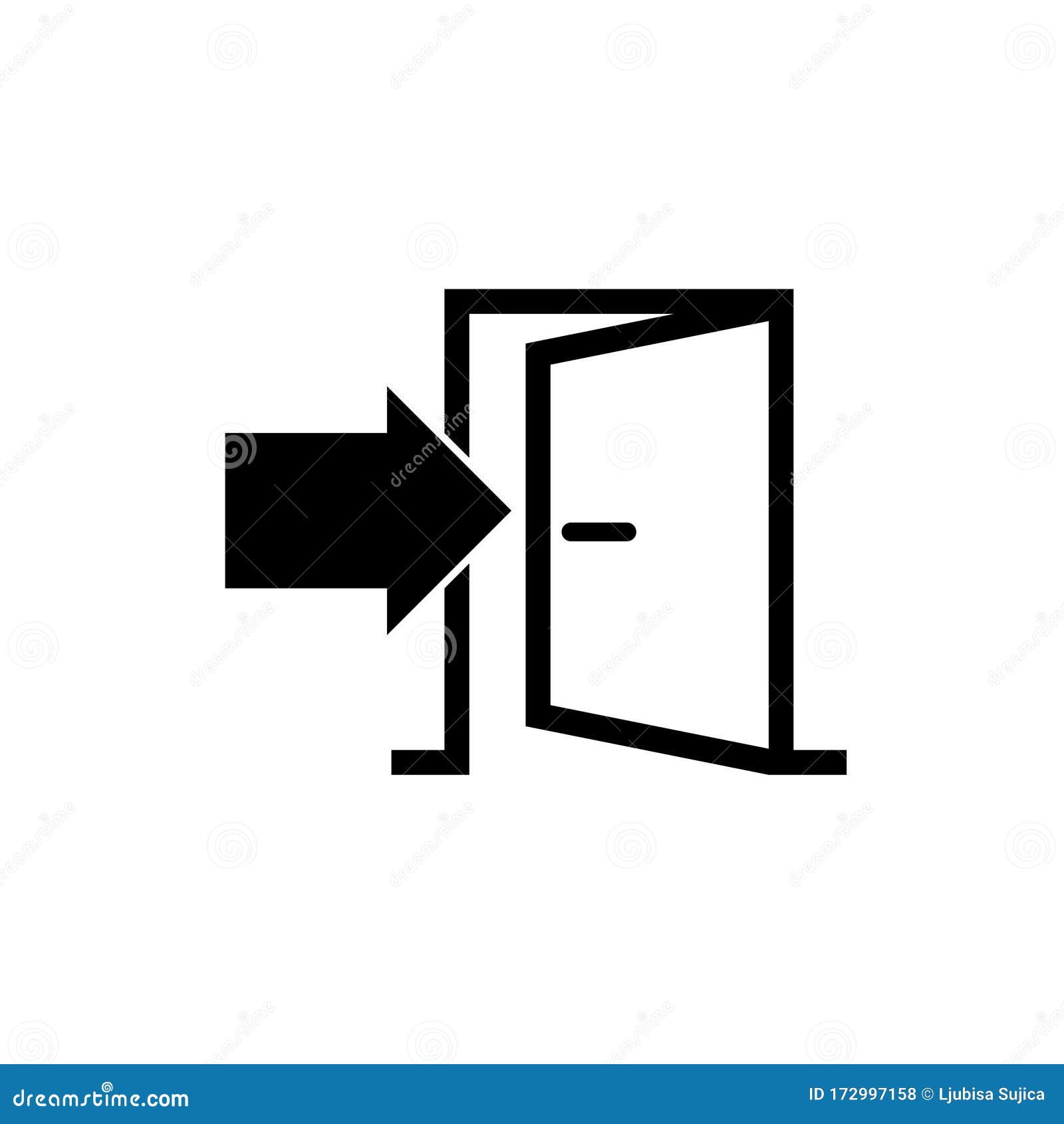 Exit Door Icon Isolated on White Background Stock Vector - Illustration ...