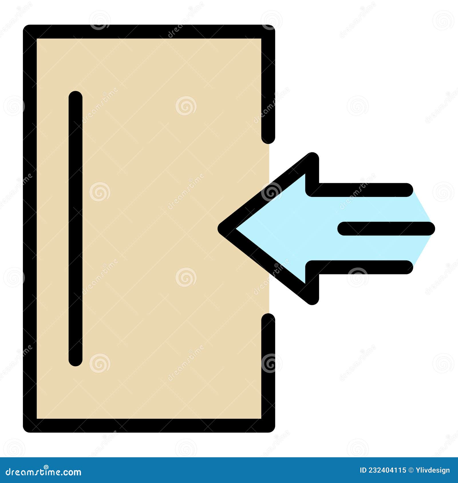 Exit Door Icon Color Outline Vector Stock Vector - Illustration of ...