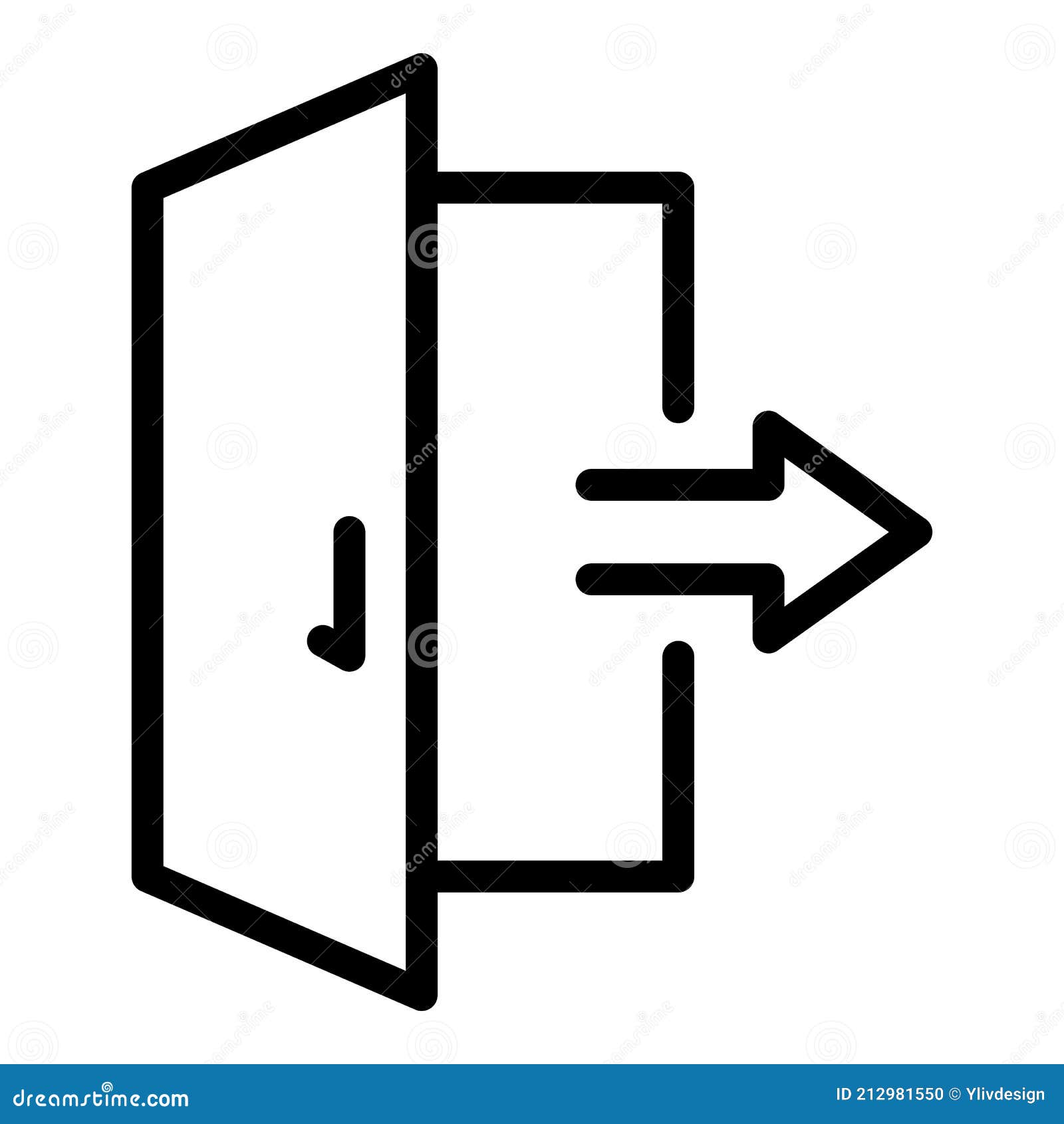 Exit Door Interface Icon, Outline Style Stock Vector - Illustration of ...