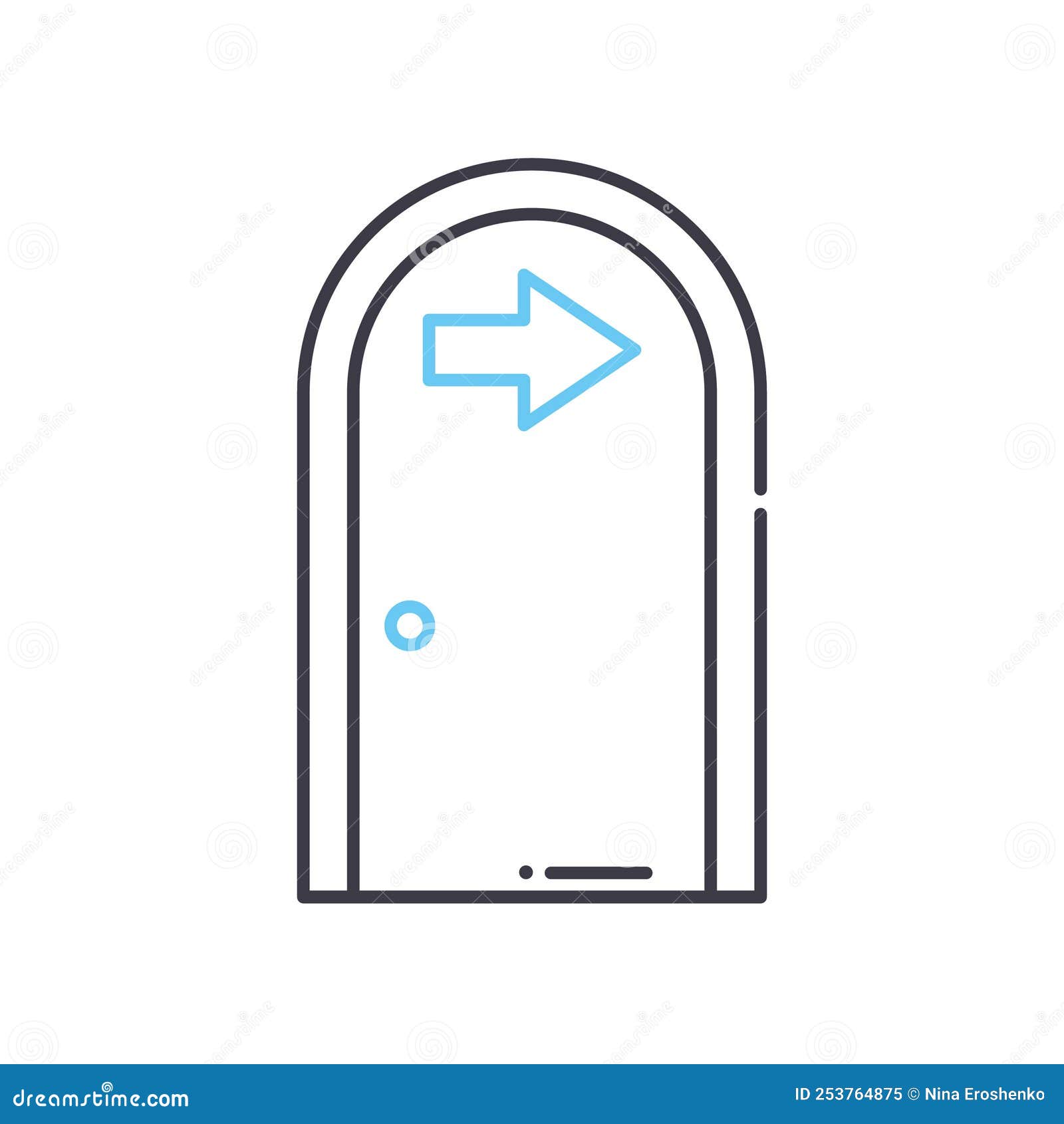 Exit Door Line Icon, Outline Symbol, Vector Illustration, Concept Sign ...