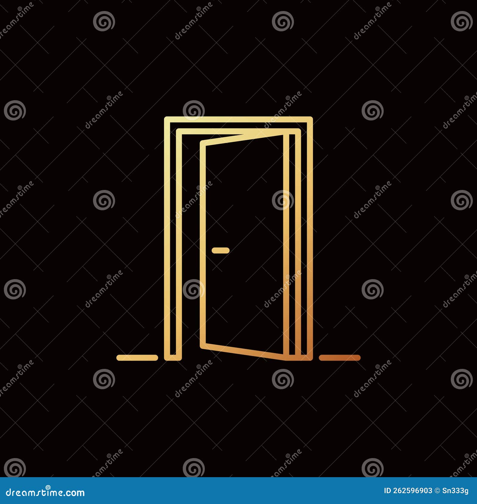 Exit Door Vector Concept Colorful Outline Icon or Sign Stock Vector ...