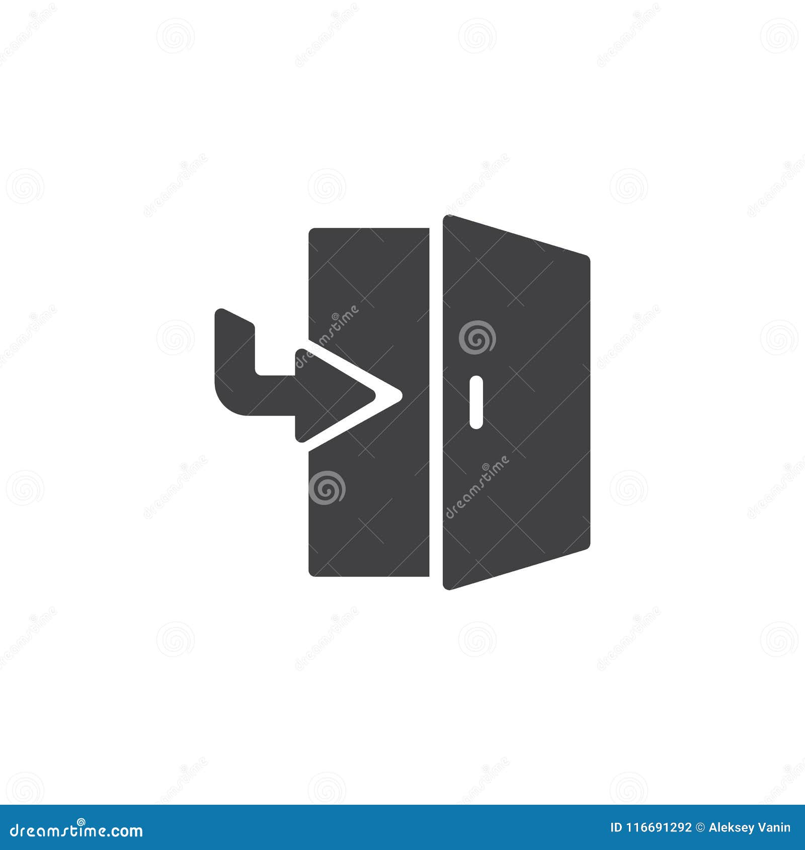 Exit door vector icon stock vector. Illustration of pixel - 116691292