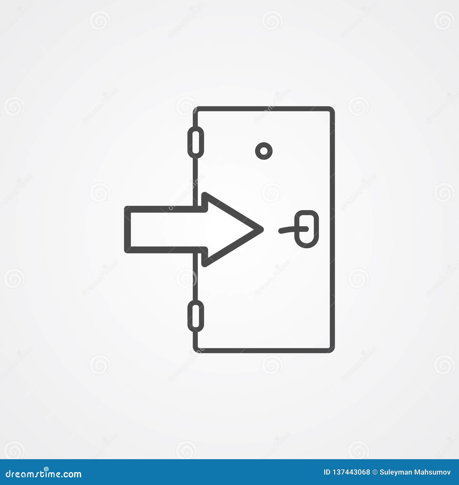 Exit Door Vector Icon Sign Symbol Stock Vector - Illustration of ...