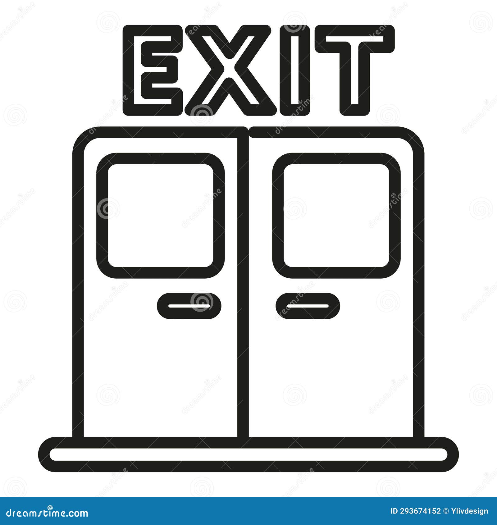 Exit Doors Icon Outline Vector. Alarm Evacuate Stock Vector ...