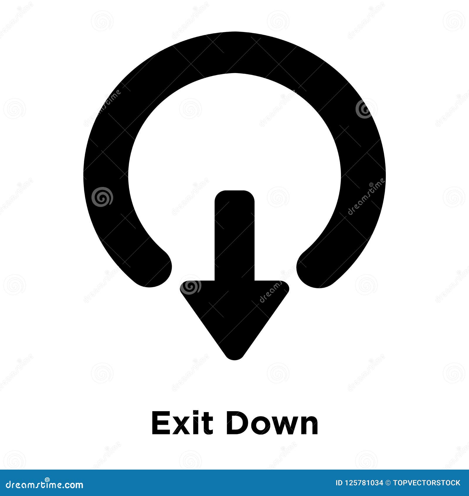Exit Down Icon Vector Isolated on White Background, Logo Concept Stock ...