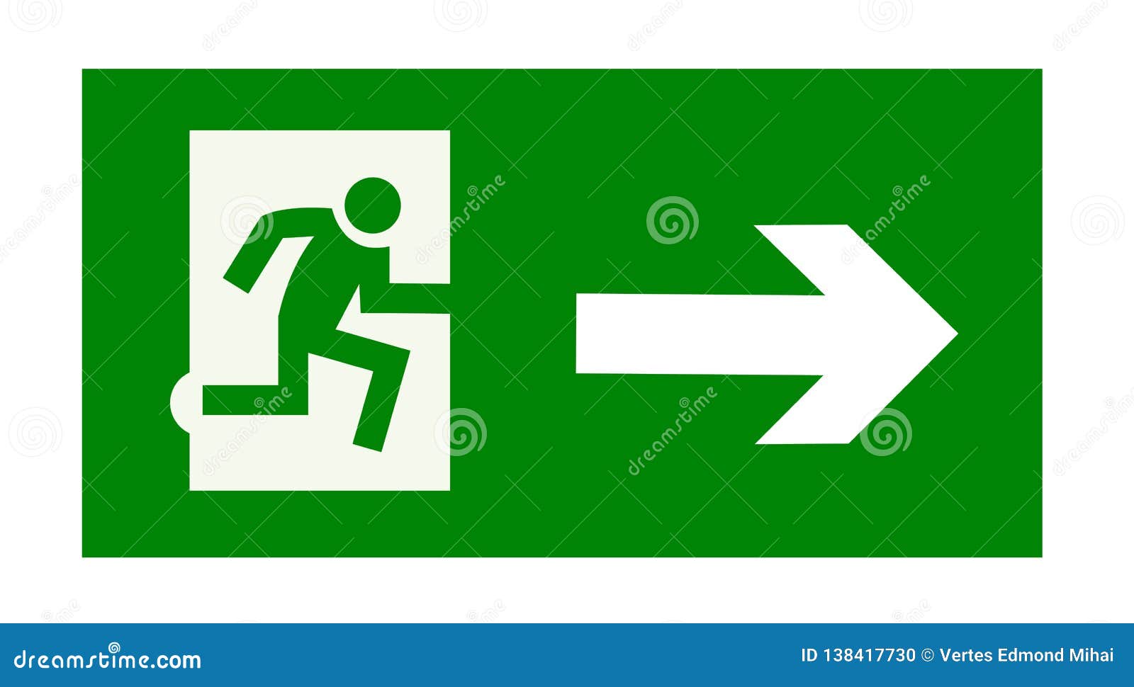 Exit Emergency Exit Sign And Fire Escape Point With Green Arrows For ...